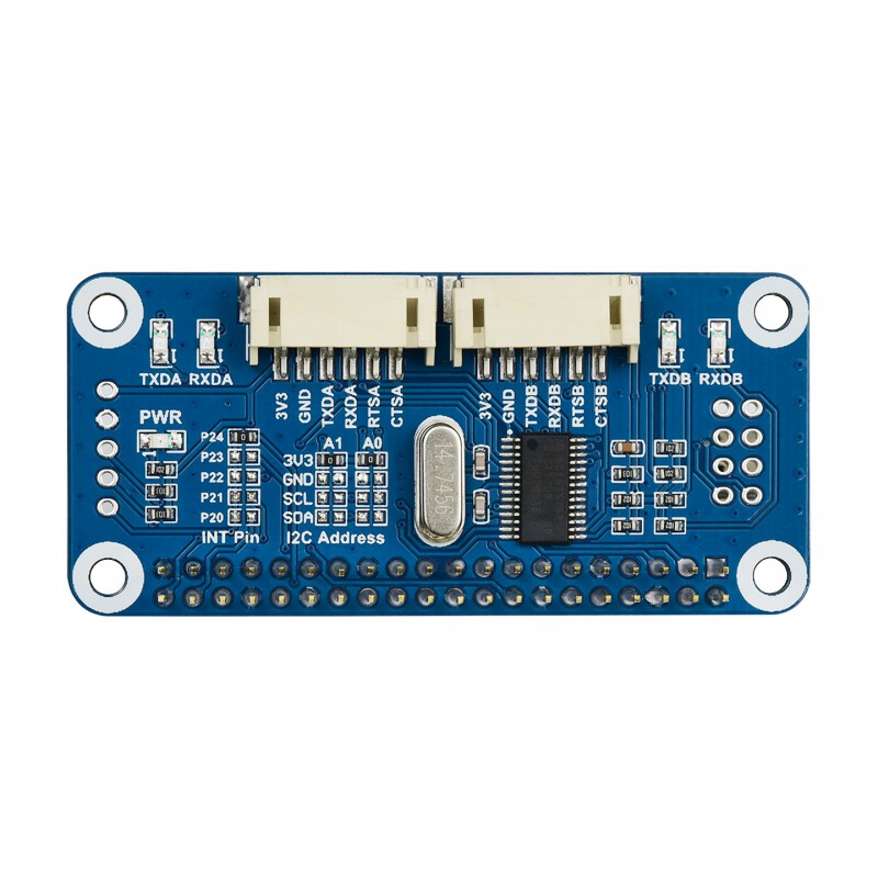 Serial Expansion HAT for Raspberry Pi, I2C Interface, 2-ch UART, 8 GPIOs Serial Expansion HAT for Raspberry Pi, I2C Interface, 2-ch UART, 8 GPIOs